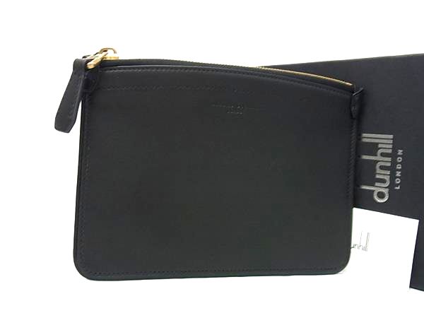 ■美品■ dunhill ダンヒル レザー ポーチ マルチケース 小物入れ メンズ ブラック系 BI5142