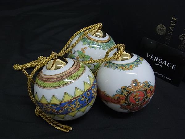 ■新品■未使用■ VERSACE ヴェルサーチ ローゼンタール メデューサ オーナメント オブジェ インテリア 3点セット ホワイト系 BJ8396