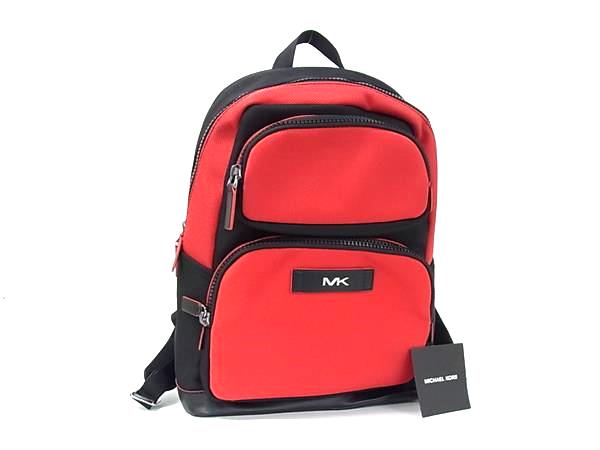■新品■未使用■ MICHAEL KORS マイケルコース ナイロンキャンバス リュックサック バックパック デイパック レッド系 BJ9398