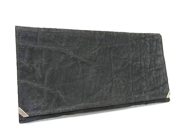 ■極上■本物■美品■ Valextra ヴァレクストラ エレファントレザー 象革 二つ折り 長財布 ウォレット 札入れ グレー系 BK2608