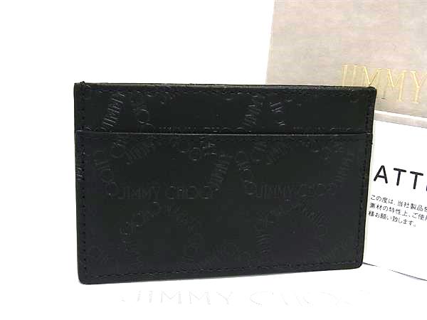 ■新品■未使用■ JIMMY CHOO　ジミーチュウ レザー スター 星柄 カードケース 名刺ケース カード入れ 名刺入れ ブラック系 BK7266