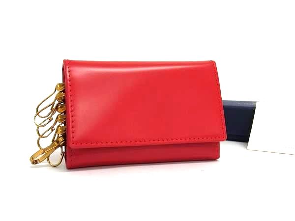 ■極美品■ ETTINGER エッティンガー レザー 6連 キーケース 鍵入れ レディース メンズ レッド系 BK9915