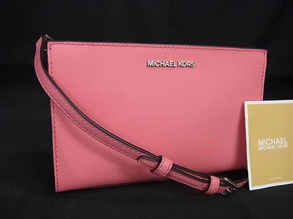 ■新品同様■ MICHAEL KORS マイケルコース PVC ショルダーバッグ クロスボディ 斜め掛け レディース ピンク系 BL3763
