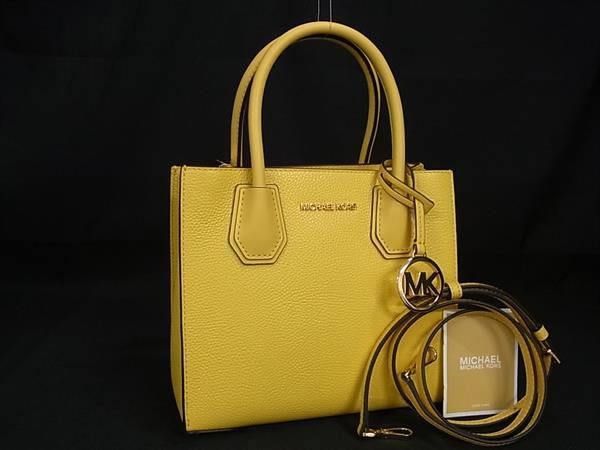 ■新品■未使用■ MICHAEL KORS マイケルコース レザー 2WAY ハンドバッグ ショルダー クロスボディ 斜め掛け イエロー系 BL4044