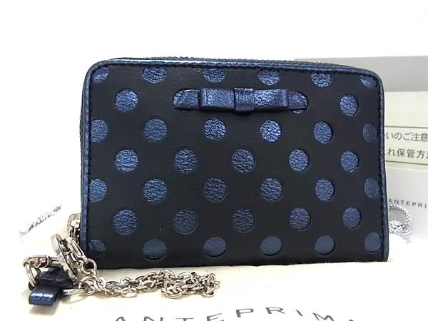 ■新品■未使用■ ANTEPRIMA アンテプリマ スプマンテ レザー ケース パース 小銭入れ ブラック系×ネイビー系 BL5467