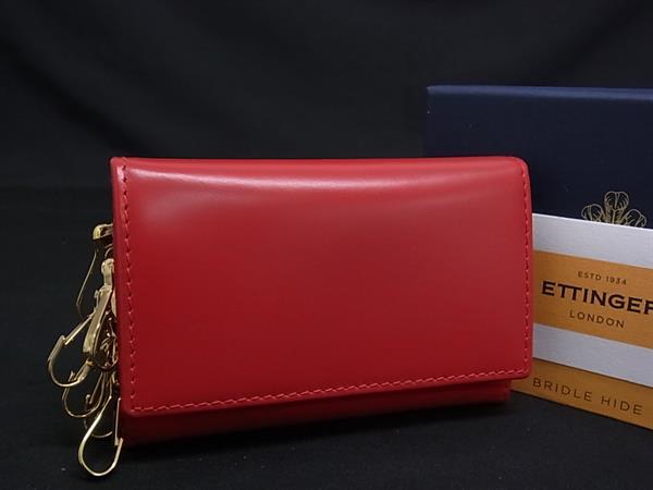 ■極美品■ ETTINGER エッティンガー レザー  6連 キーケース 鍵入れ レディース レッド系 BL8197