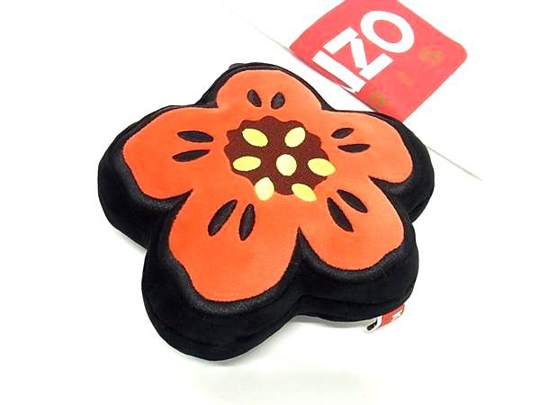 ■新品同様■ KENZO ケンゾー Boke Flower ベロア カードケース パスケース キーホルダー ブラック系 BM2455