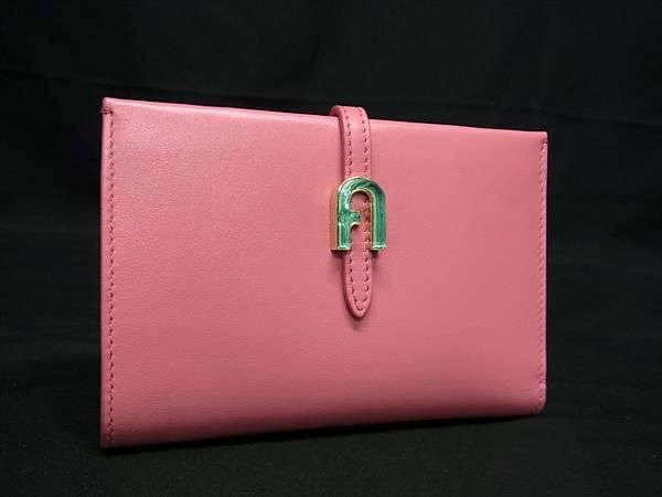 ■新品同様■ FURLA フルラ ジェンマ レザー 二つ折り 財布 ウォレット 小銭入れ 札入れ レディース ピンク系 BM3106