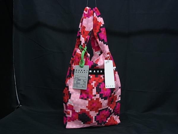 ■新品同様■ MARNI マルニ マルニマーケット レーヨン100％ トートバッグ ハンドバッグ ショルダー 肩掛け マルチカラー BM5895