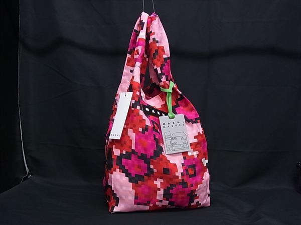 ■新品同様■ MARNI マルニ マルニマーケット レーヨン100％ トートバッグ ハンドバッグ ショルダー 肩掛け マルチカラー BM5897