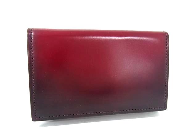 ■新品■未使用■ YUHAKU ユハク レザー カードケース カード入れ 名刺入れ メンズ レディース ボルドー系 BM5914