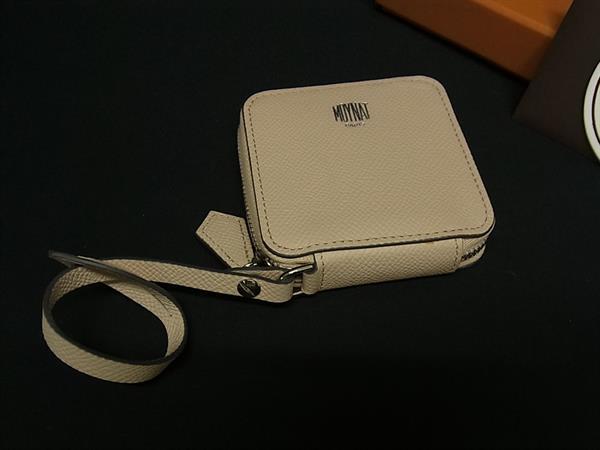 ■極美品■ MOYNAT モワナ レザー ラウンドファスナー ケース 小銭入れ 財布 ウォレット レディース サーモンピンク系 BM8784