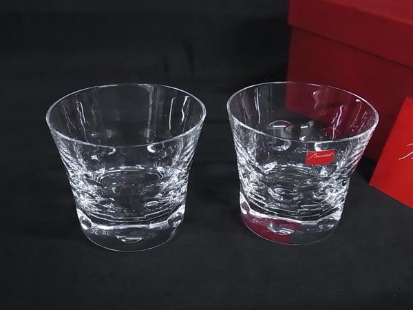 ■新品同様■ Baccarat バカラ ベルーガ クリスタルガラス タンブラー ロックグラス テーブルウェア 食器 2客セット クリア BM9265