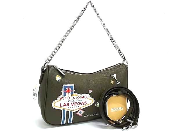 ■新品■未使用■ MICHAEL KORS マイケルコース レザー 2WAY ハンドバッグ ショルダー クロスボディ カーキ系 BM9720