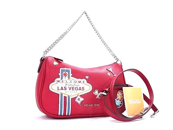 ■新品■未使用■MICHAEL KORS マイケルコース CARMELA ウェルカム トゥ ファビュラス ラスベガス 2WAY ハンドバッグ ピンク系 BM9727
