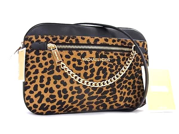 ■新品■未使用■ MICHAEL KORS マイケルコース ジェットセット アイテム ハラコ クロスボディ ショルダーバッグ ブラウン系 BM9728