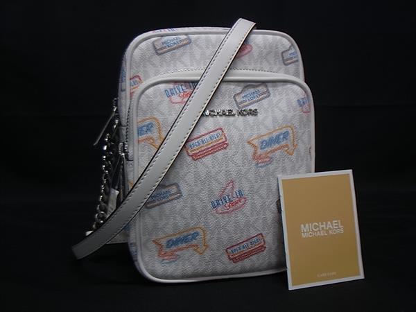 ■新品■未使用■ MICHAEL KORS マイケルコース 35T5STVC2I ダイナー PVC ショルダーバッグ 斜め掛け レディース ホワイト系 BM9915