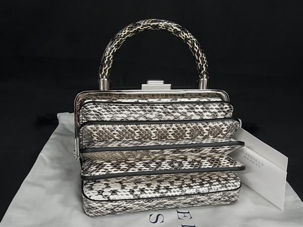 ■極上■本物■新品■未使用■ GABRIELA HEARST ガブリエラハースト ダイアナ パイソン ミニバッグ ハンド アイボリー系 BN0312