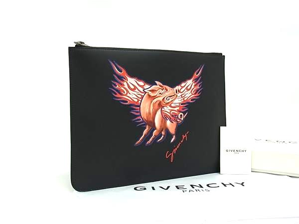 ■新品■未使用■ GIVENCHY ジバンシィ THANKS YOUR LUCKY STARS レザー ピッグ クラッチバッグ セカンドバッグ ブラック系 BN1391