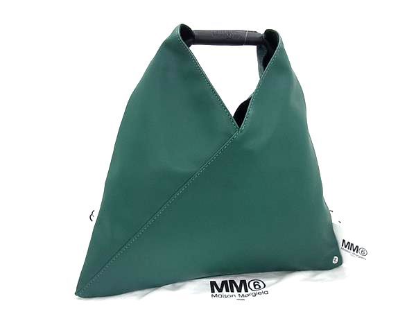 ■新品■未使用■ MM6 Maison エムエムシックス メゾン マルジェラ レザー ワンハンドル ハンドバッグ グリーン系 BN2165