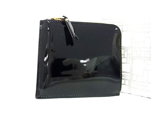 ■極美品■ COMME des GARCONS コム デ ギャルソン パテントレザー ケース パース 小銭入れ ブラック系 BN2928