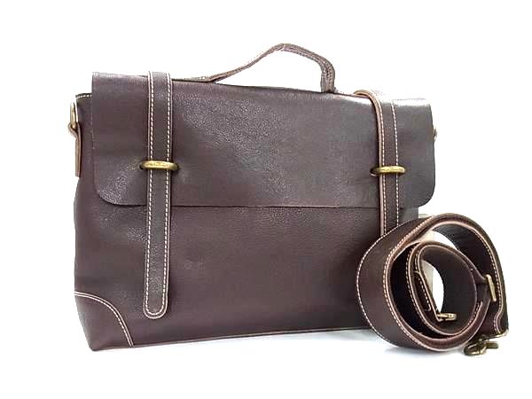 ■新品■未使用■ FRANKL IN MUSK フランクリンムスク レザー 2WAY ハンドバッグ ショルダー クロスボディ メンズ ブラウン系 BN4327