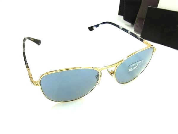 ■新品■未使用■  Persol ペルソール 1002-S サングラス メガネ 眼鏡 レディース メンズ ゴールド系×ブルー系 BN5447