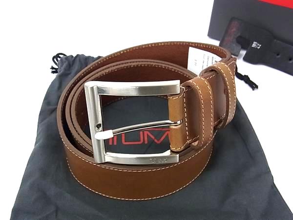 ■美品■ TUMI トゥミ レザー ベルト 表記サイズ 105/42 メンズ ブラウン系 BP1815
