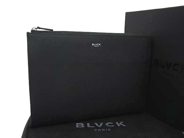 ■新品同様■ BLVCK PARIS ブラックパリ レザー クラッチバッグ セカンドバッグ メンズ ブラック系 BP1901