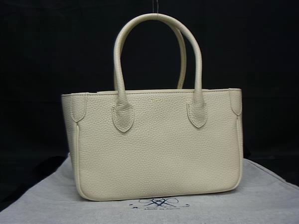 ■新品■未使用■ ADMJ エーディーエムジェイ レザー ハンドバッグ トート レディース アイボリー系 BP5107