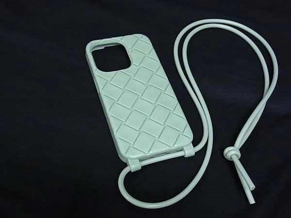 ■美品■ BOTTEGA VENETA ボッテガヴェネタ イントレチャート ラバー iPhone 14 Pro 対応 アイフォンケース グレー系 BP5512