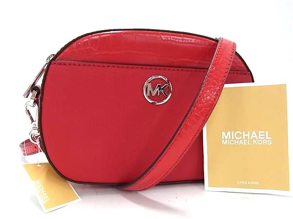 ■新品■未使用■ MICHAEL KORS マイケルコース 35H3S8GC1L JET SET GLAM レザー ショルダーバッグ 斜め掛けかばん レッド系 BP6391