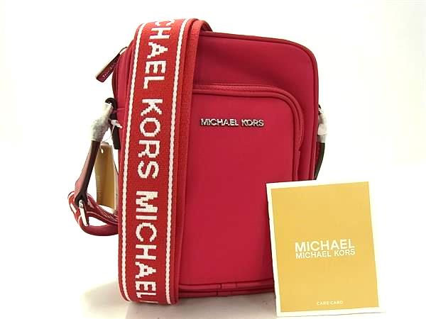 ■新品■未使用■ MICHAEL KORS マイケルコース 35T5S5FC5C KHAI ナイロン ショルダーバッグ 斜め掛けかばん レッド系 BP6398