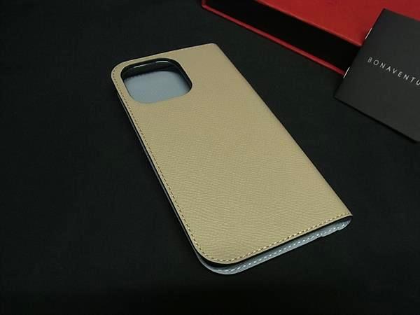 ■新品同様■ BONAVENTURA ボナベンチュラ レザー iPhone15Pro Max 対応 スマホケース アイフォンケース  グレージュ系 BQ0841