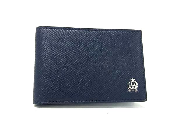 ■新品■未使用■ dunhill ダンヒル ウィンザー レザー カードケース 名刺ケース カード入れ 定期入れ メンズ ネイビー系 BQ2558