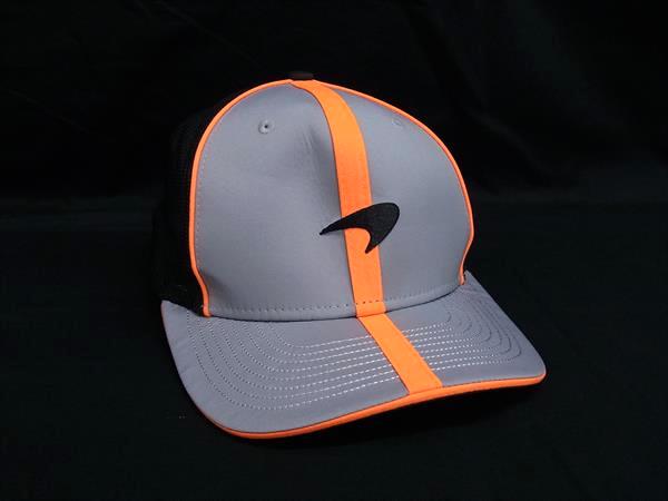 ■極美品■ NEWERA ニューエラ マクラーレン ポリエステル×エラスタン キャップ 帽子 メンズ グレー系×オレンジ系 BR0167