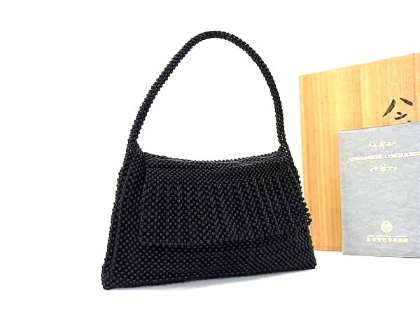 ■極美品■ 黒珊瑚 ワンハンドル ハンドバッグ ショルダー 肩掛け レディース ブラック系 BR0185