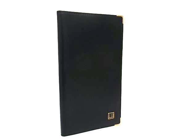 ■新品■未使用■ dunhill ダンヒル レザー 二つ折り 長財布 ウォレット 札入れ カード入れ メンズ ブラック系×ゴールド系 BR0523