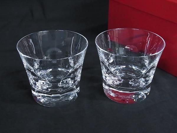 ■新品同様■ Baccarat バカラ ベルーガ クリスタルガラス ロックグラス コップ 食器 テーブルウェア ペア 2客セット クリア BR0603