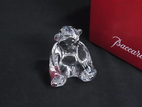 ■新品同様■ Baccarat バカラ クリスタルガラス テディベア クマ くま 熊 オブジェ 置物 フィギュリン インテリア  クリア BR0841