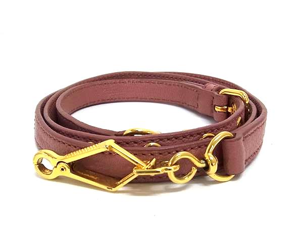 ■極美品■ miumiu ミュウミュウ レザー バッグ用 ショルダーストラップ 斜め掛け 肩掛け ピンク系 BS0407