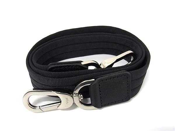 ■極美品■ LONGCHAMP ロンシャン ナイロンキャンバス バッグ用 ショルダーストラップ 肩掛け ブラック系 BS0448