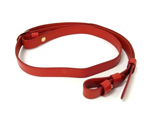 ■極美品■ DELVAUX デルヴォー レザー バッグ用 ショルダーストラップ 斜め掛け レディース レッド系 BS0507