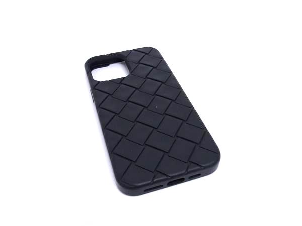 BOTTEGA VENETA ボッテガヴェネタ イントレチャート ラバー iPhone13Pro Max 対応 アイフォンケース スマホ ブラック系 BS1218