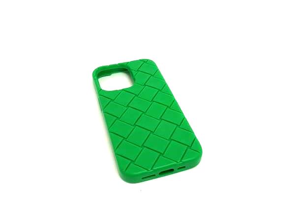 ■美品■ BOTTEGA VENETA ボッテガヴェネタ イントレチャート ラバー iPhone13Pro スマホケース グリーン系 BS1455