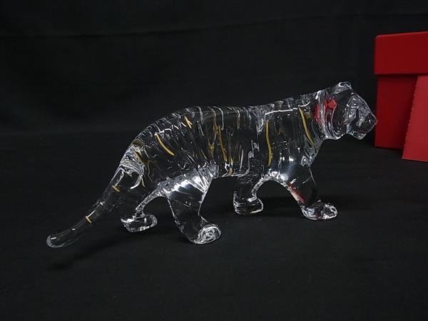 ■新品同様■ Baccarat バカラ 寅 干支 クリスタルガラス オブジェ 置物 インテリア クリア×ゴールド系 BT0147