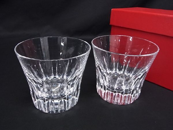 ■極美品■ Baccarat バカラ エトナ タンブラー クリスタルガラス ロックグラス 食器 2客セット クリア CD0486