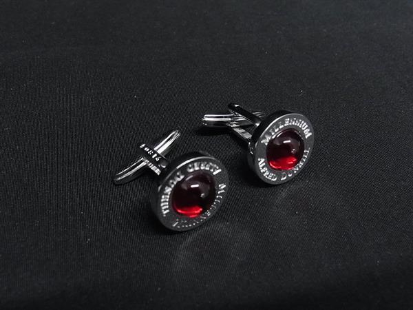 ■極美品■ ALFRED DUNHILL アルフレッドダンヒル ミレニアム ガーネット カフスボタン カフスリンクス シルバー系×レッド系 DB1996