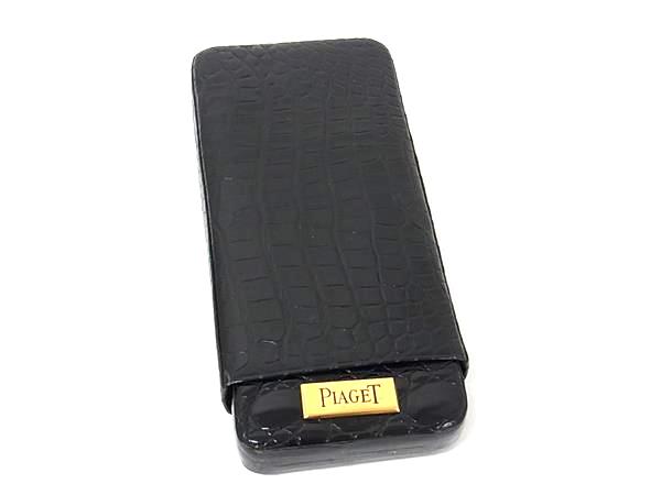 ■希少■極上■本物■新品同様■ PIAGET ピアジェ クロコダイル 葉巻ケース タバコケース シガレットケース ブラック系 DB2002