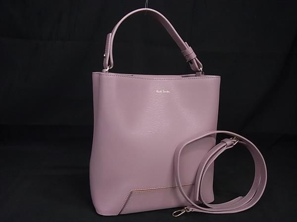 ■新品同様■ Paul Smith ポールスミス レザー 2WAY ハンドバッグ ショルダーバッグ クロスボディ ピンク系 FA7374